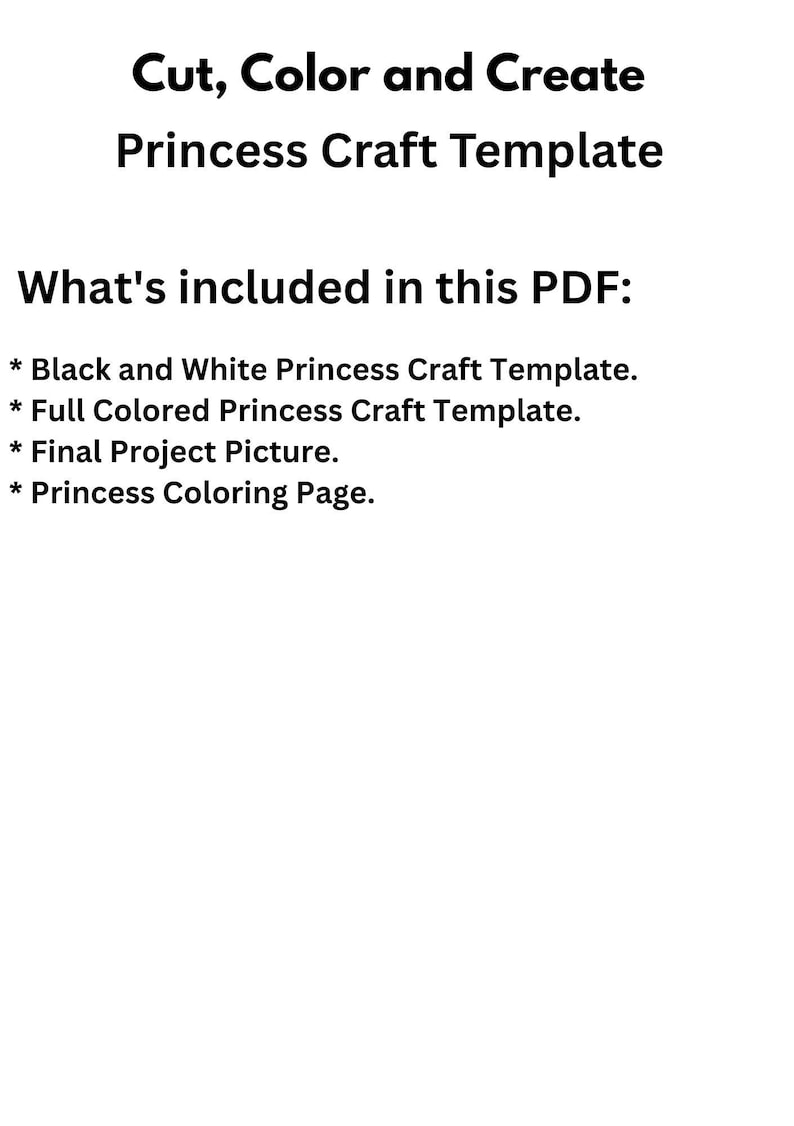 Printable Princess Paper Doll Craft | Cut and Glue Coloring Activity ...