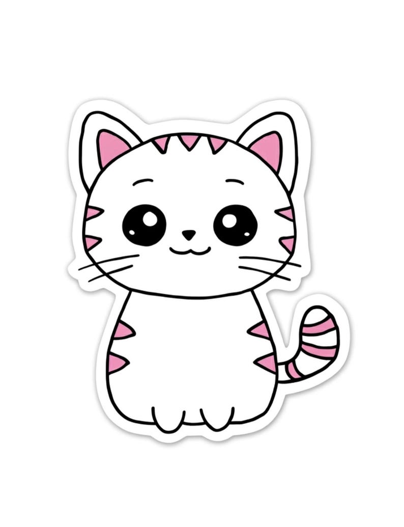 Printable Cat Craft Toy, Kitten Feeding Game, Coloring Page, Stickers ...