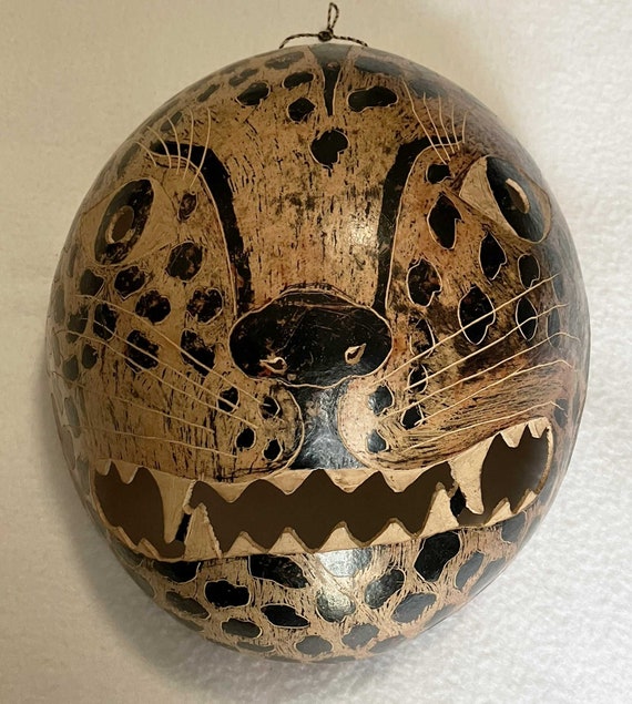 Gold leopard print mask - Gem