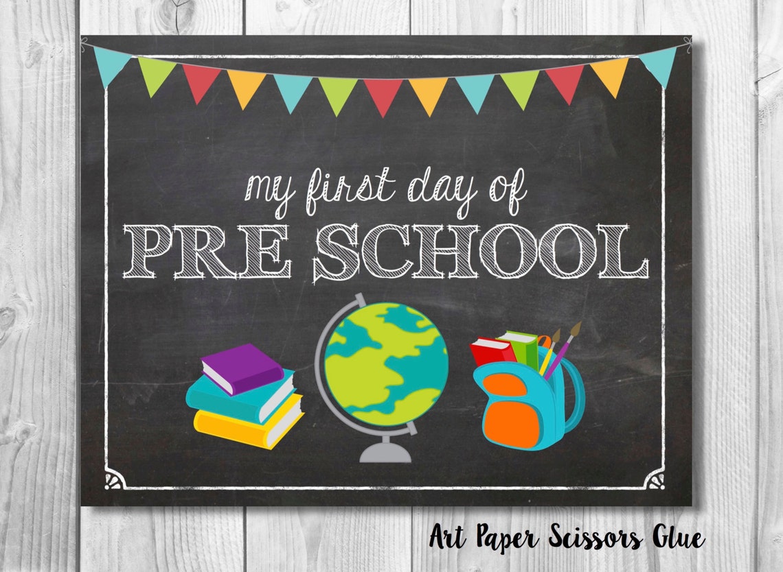DIY Printable First and Last Day of School Signs/ Pre School Through ...