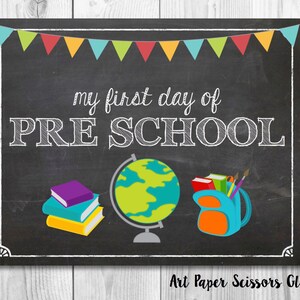 DIY Printable First and Last Day of School Signs/ Pre School Through ...