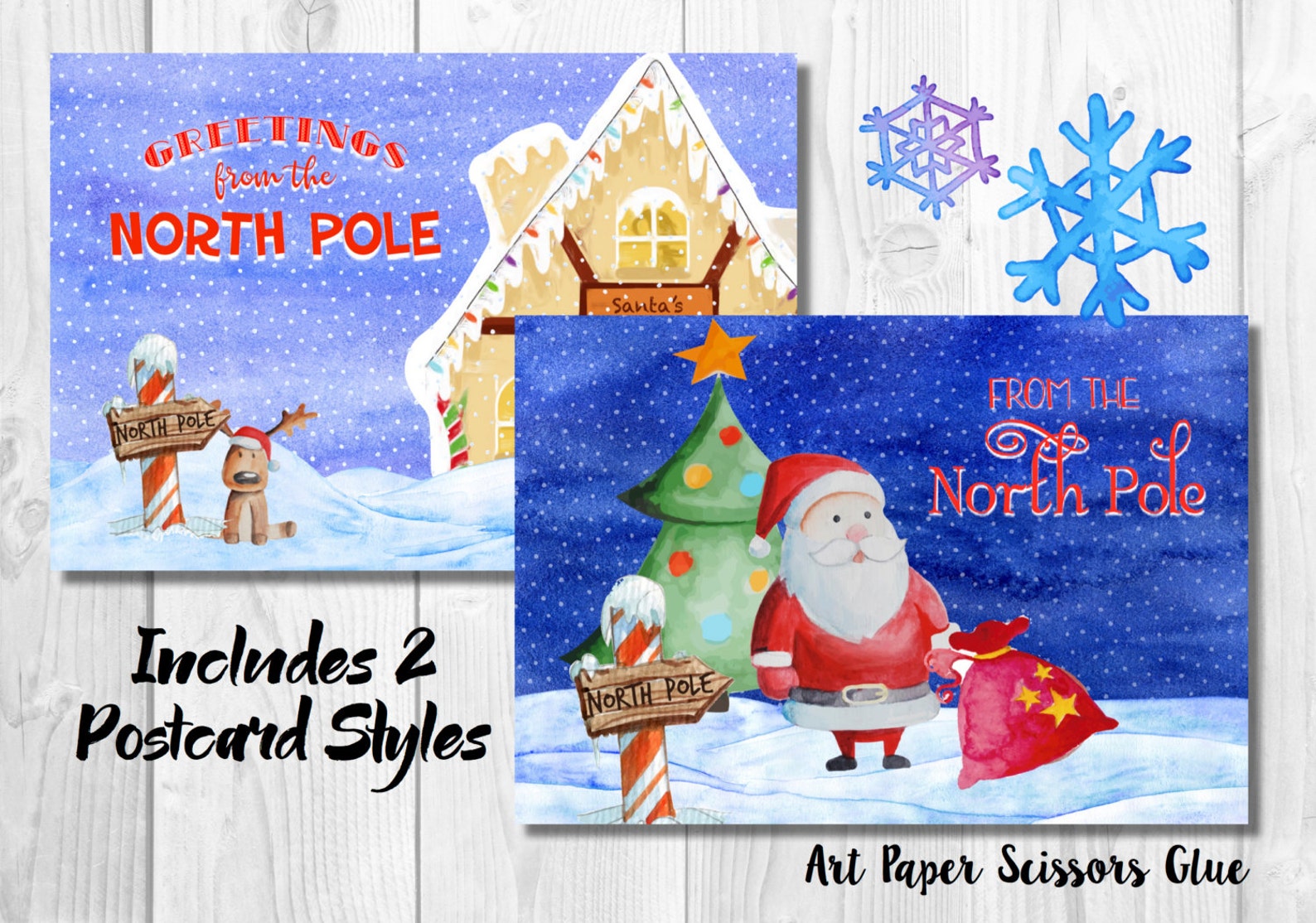 Digital Postcard From Santa/ From the North Pole Postcard/ - Etsy
