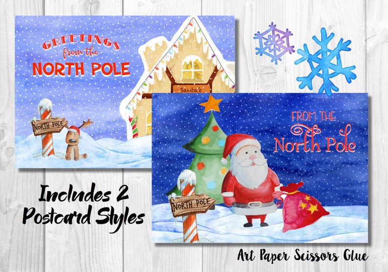Digital Postcard From Santa/ From the North Pole Postcard/ Postcard for ...