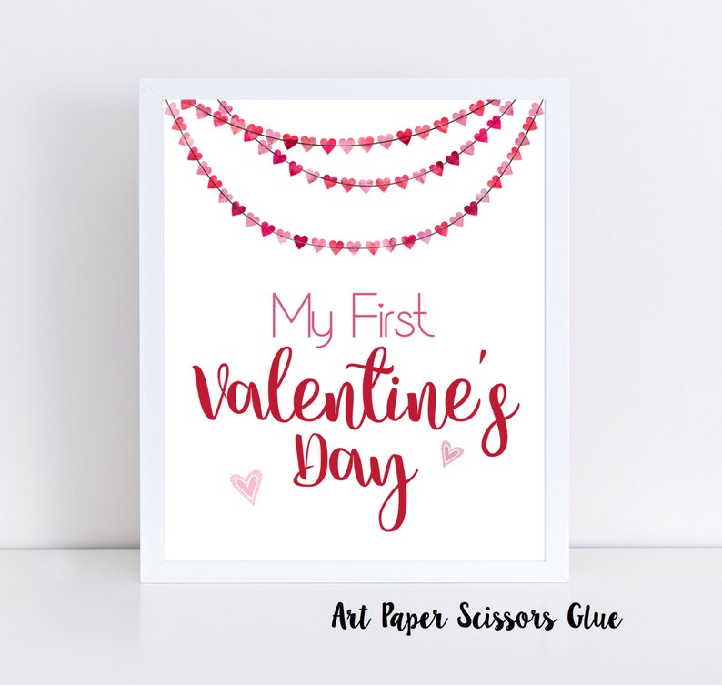 My First Valentine's Day Digital Print/ Instant Download/ Chalkboard ...