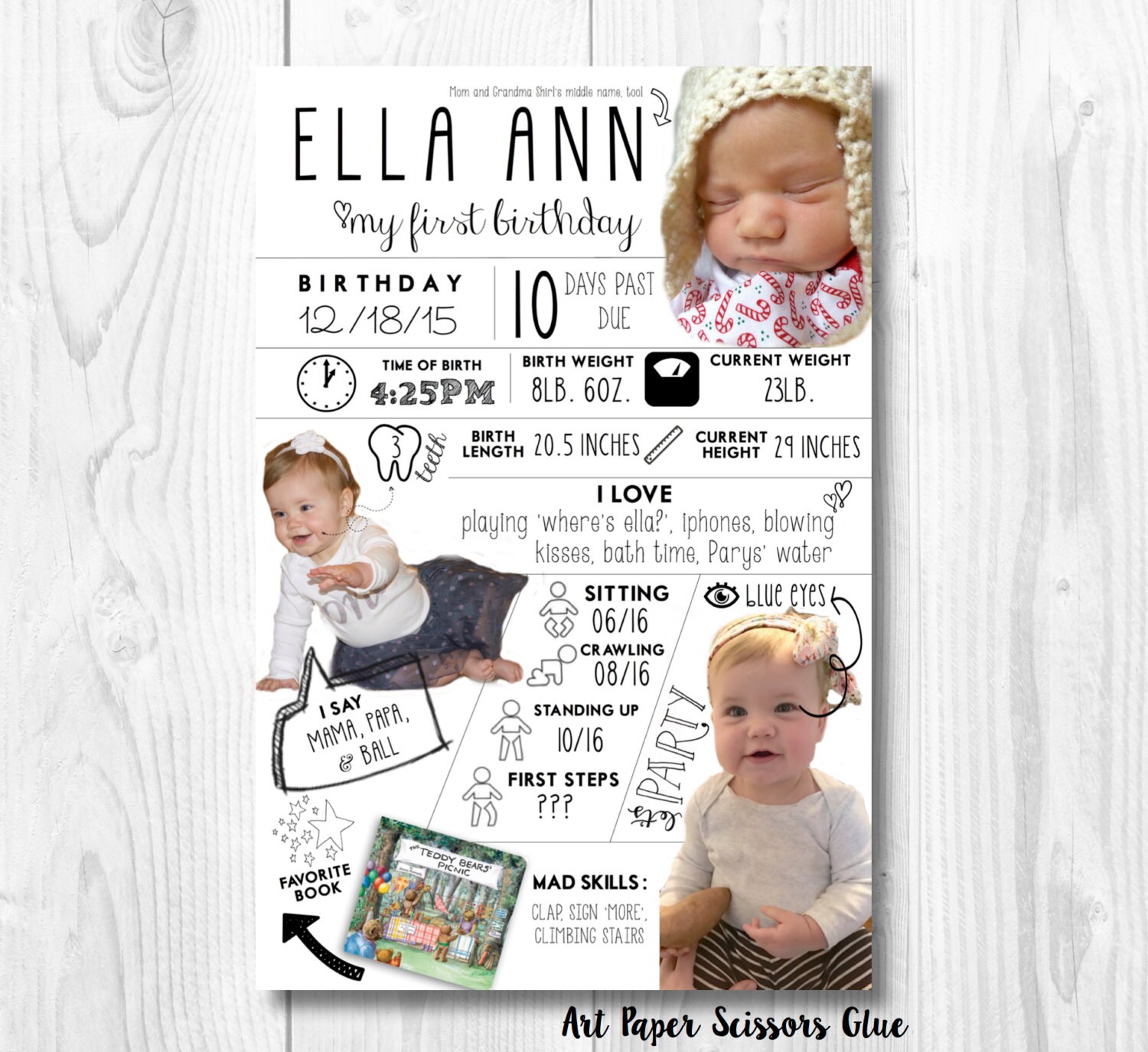 Baby's First Year Infographic Digital Poster - Etsy UK