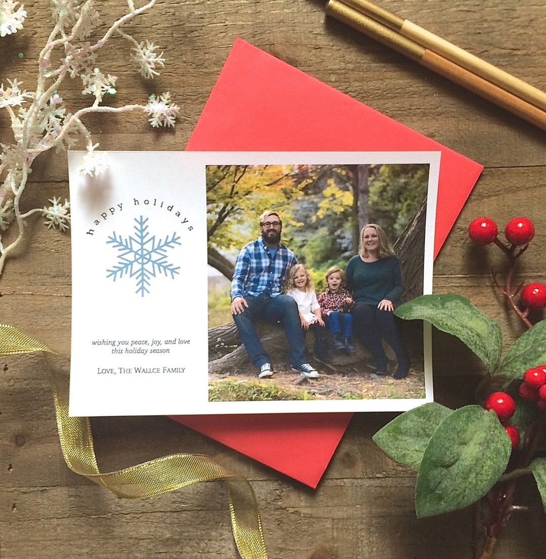 5 X 7 Custom Digital or Print Happy Holidays Christmas Card/ Photo ...