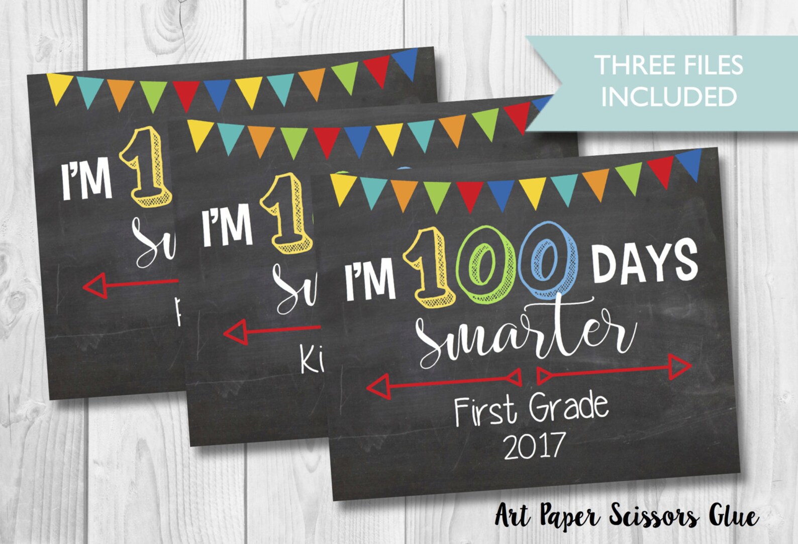 100 Days of School Chalkboard Sign/ 100 Days Smarter Sign/ - Etsy
