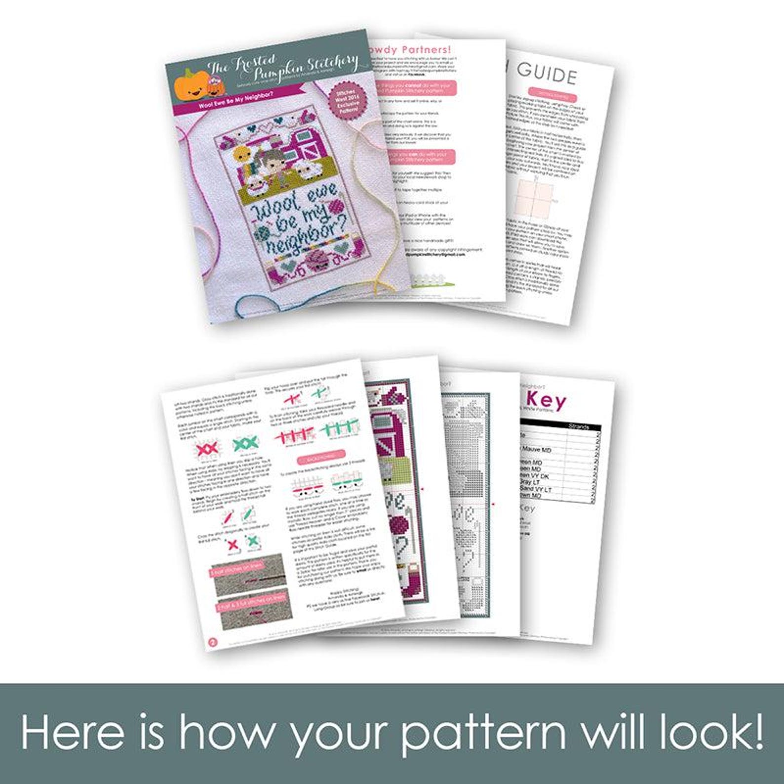 Wool Ewe Be My Neighbor Downloadable PDF Cross Stitch Pattern - Etsy