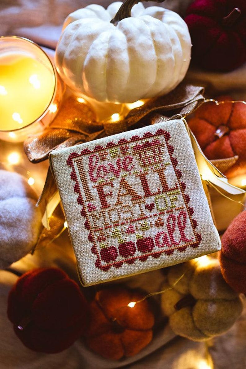I Love Fall Downloadable PDF Cross Stitch Pattern - Etsy