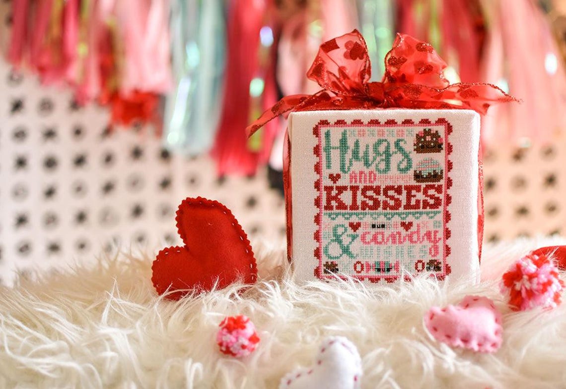 Hugs & Kisses Downloadable PDF Cross Stitch Pattern - Etsy