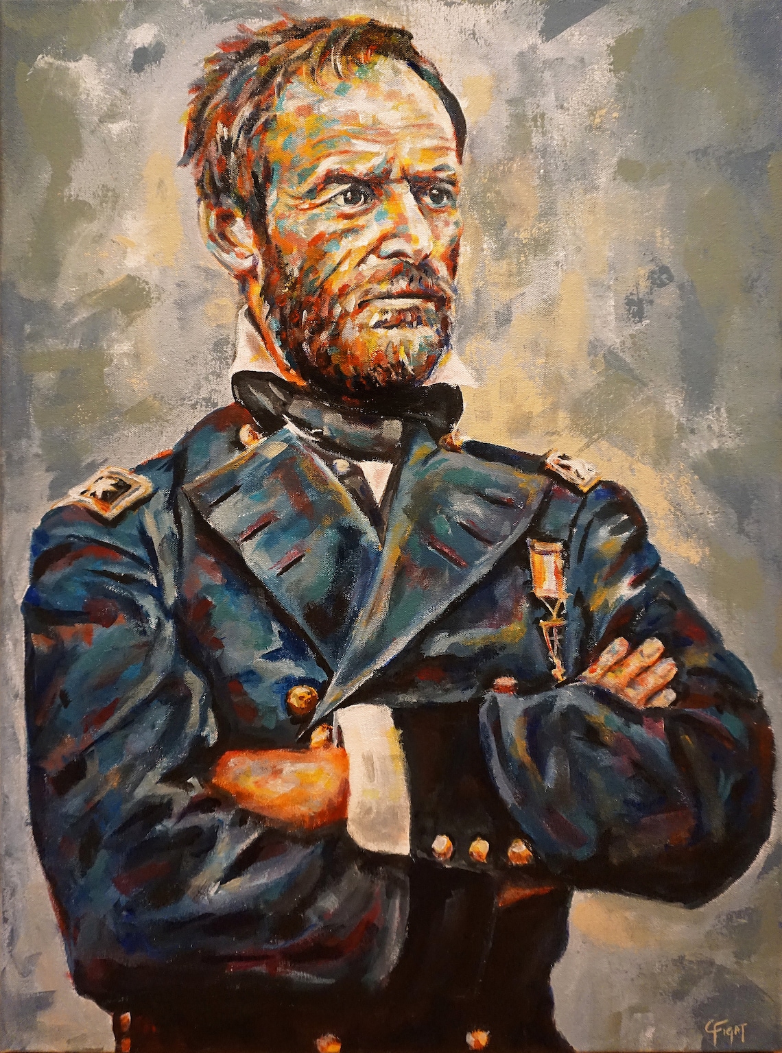 Colorful Custom Soldier Portrait Painting on Canvas. Veteran - Etsy