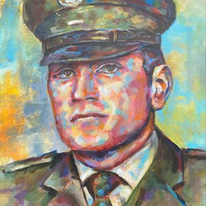 Colorful Custom Soldier Portrait Painting on Canvas. Veteran Painting ...