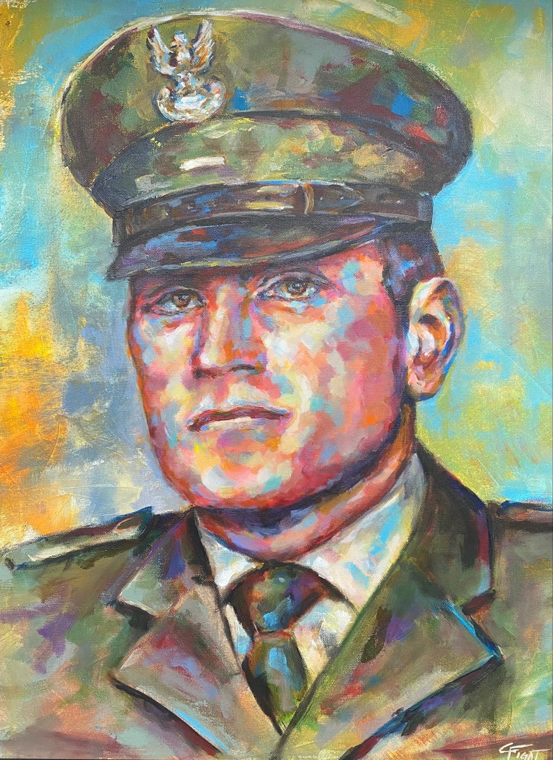 Colorful Custom Soldier Portrait Painting on Canvas. Veteran - Etsy