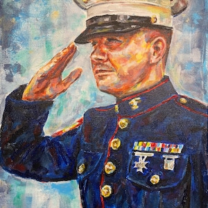Colorful Custom Soldier Portrait Painting on Canvas. Veteran Painting ...
