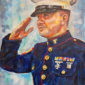Colorful Custom Soldier Portrait Painting on Canvas. Veteran Painting ...