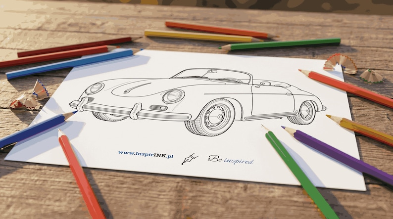 Iconic Cars Coloring Pages | Classic Vintage Muscle (PDF Download) - Etsy