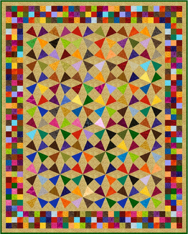 MOSAIC KALEIDOSCOPE Quilt-addicts Patchwork Quilt PDF Pattern sent ...
