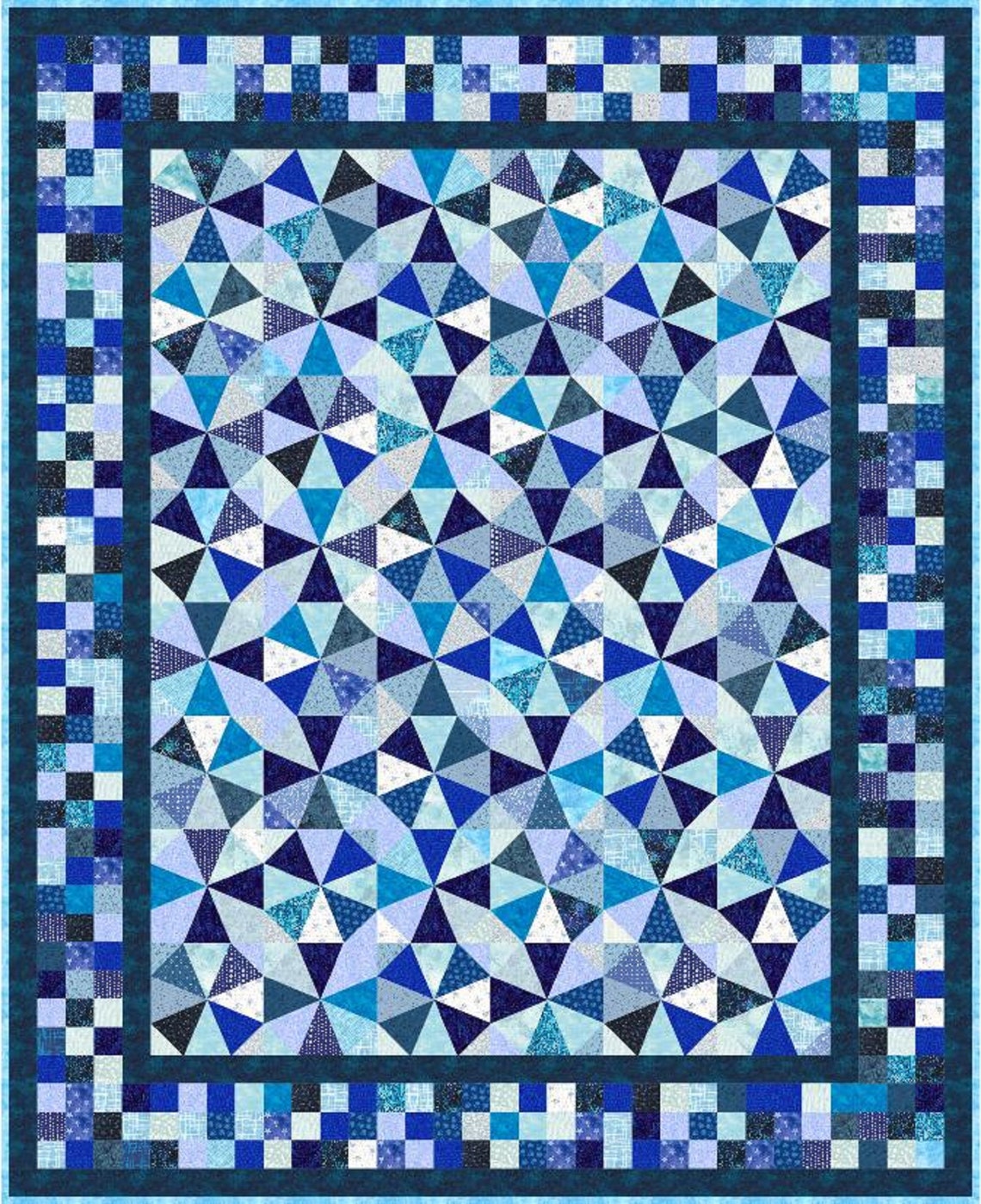 MIDNIGHT BLUE Quilt-addicts PDF Patchwork Quilt Pattern - Etsy