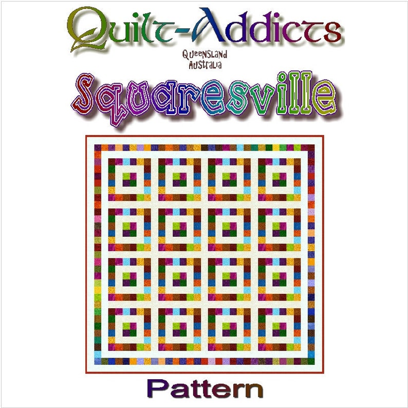 SQUARESVILLE Quilt-addicts Patchwork Quilt Pattern - Etsy