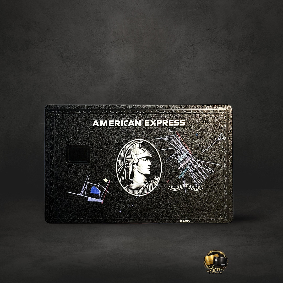 Custom AMEX Black Art Metal Card, Laser Engraved Stainless Steel Luxury ...