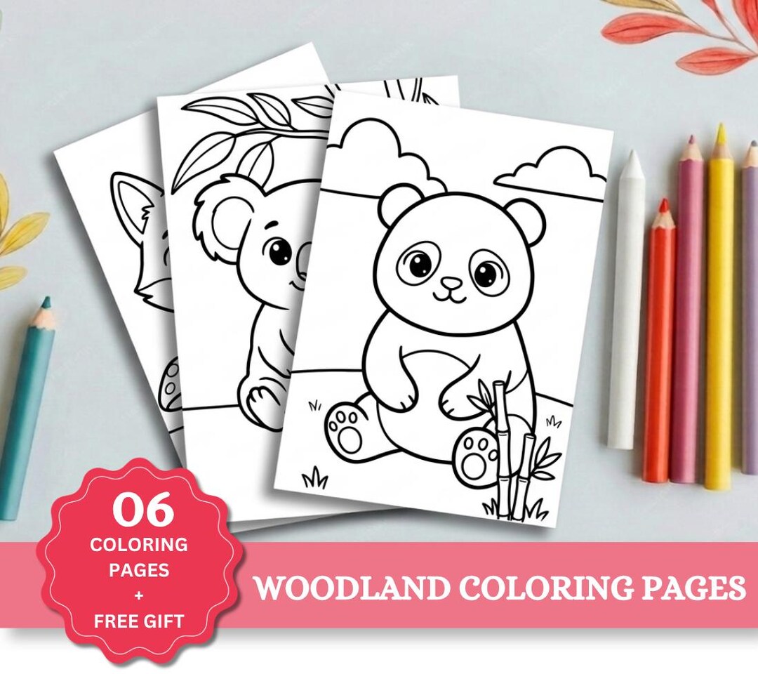 Forest Animals Coloring Pages for Kids | Woodland Creatures Activity ...