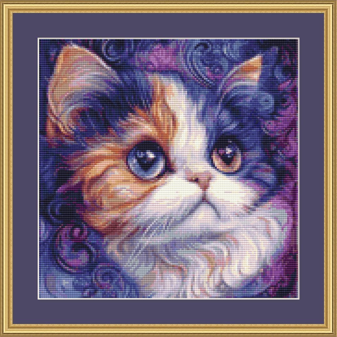 Adorable Cat Cross Stitch Pattern - Colorful Kitten Design for Pet ...