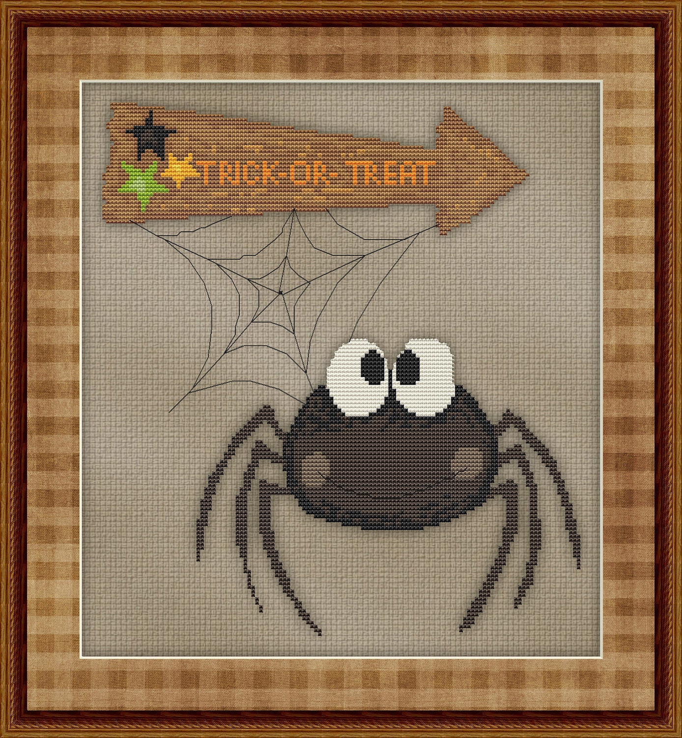 Counted Cross Stitch Pattern Silly Spiders Three Halloween - Etsy