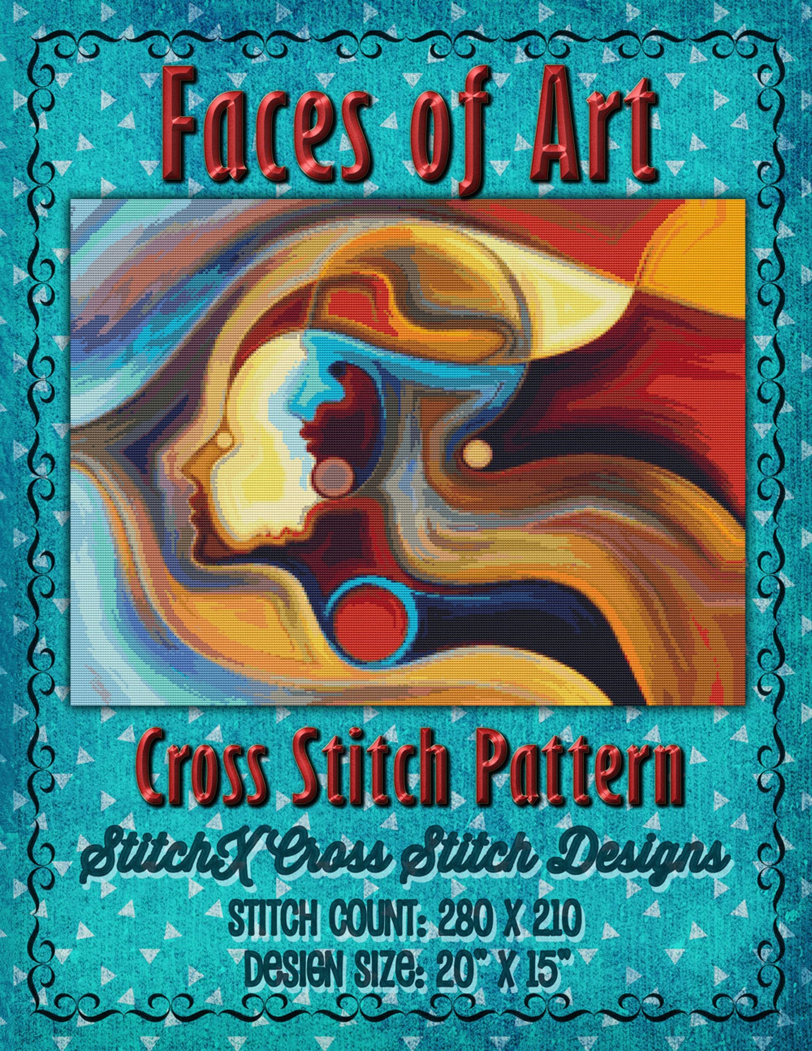 Faces of Art Cross Stitch Pattern Beautiful Abstract Art Woman - Etsy