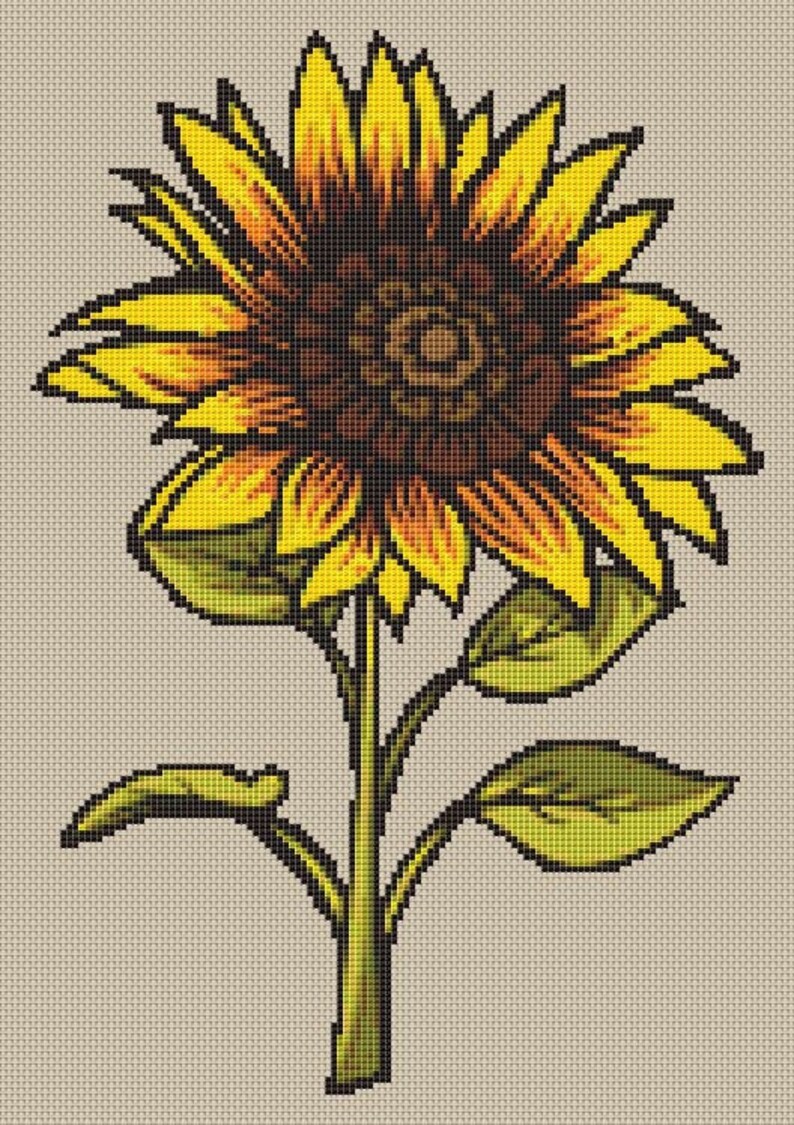 Cross Stitch Pattern Sunflower Instant Download Pdf - Etsy
