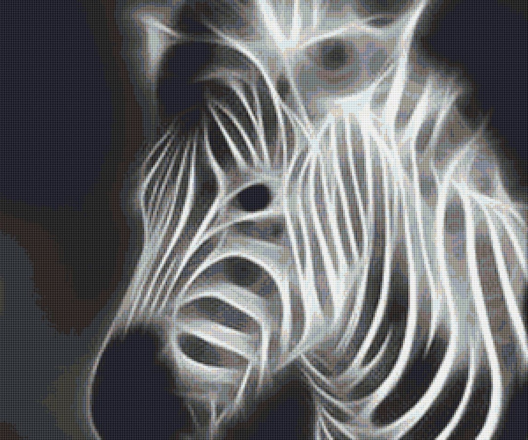 Zebra Fractal Cross Stitch Pattern Digital Art Design Exquisite Image ...