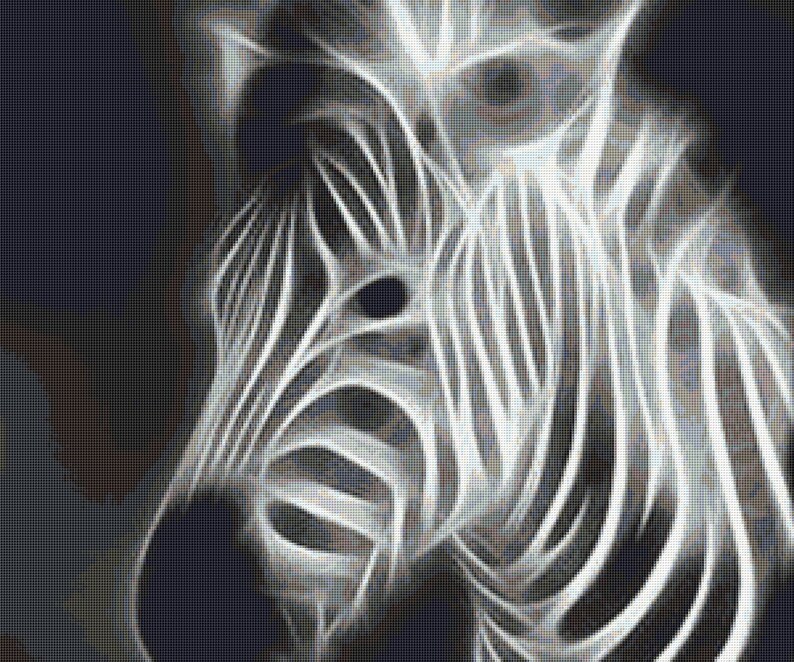 Zebra Fractal Cross Stitch Pattern Digital Art Design - Etsy