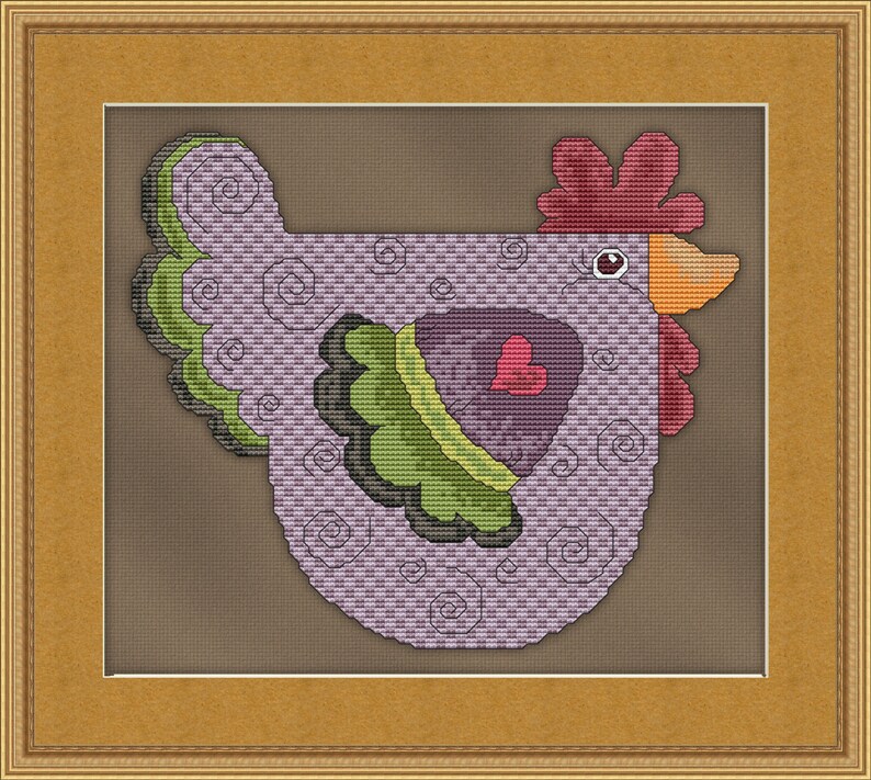 Cross Stitch Pattern Country Hen Toss Instant Download Pdf Primitive ...