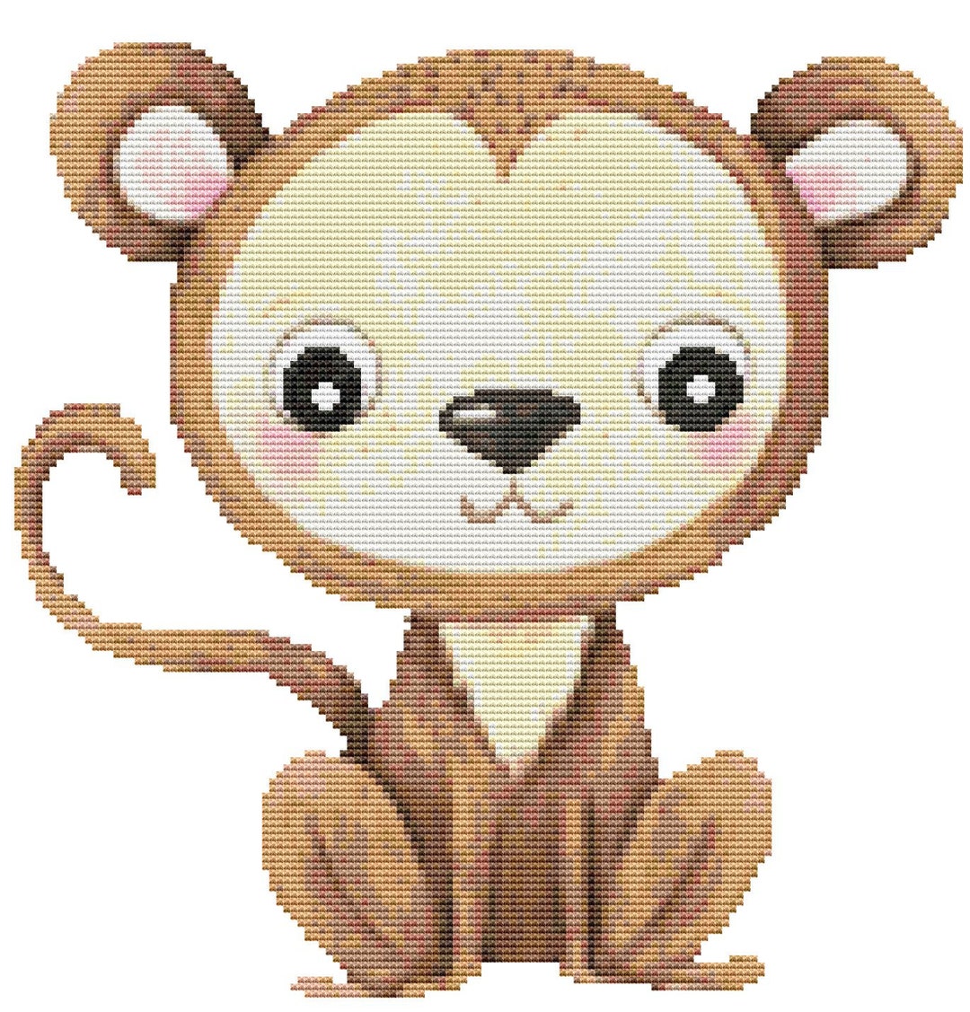 Cross Stitch Pattern Baby Monkey Instant Download PDF - Etsy