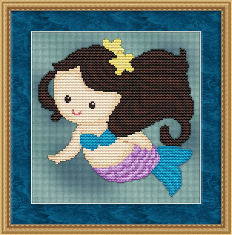 Cross Stitch Pattern Sweet Little Mermaid 5 Design Instant Download Pdf ...