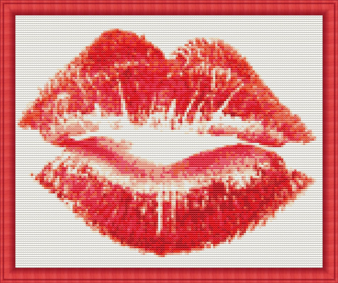 Cross Stitch Pattern Lips Cross Stitch Design Instant Download Pdf Kiss ...