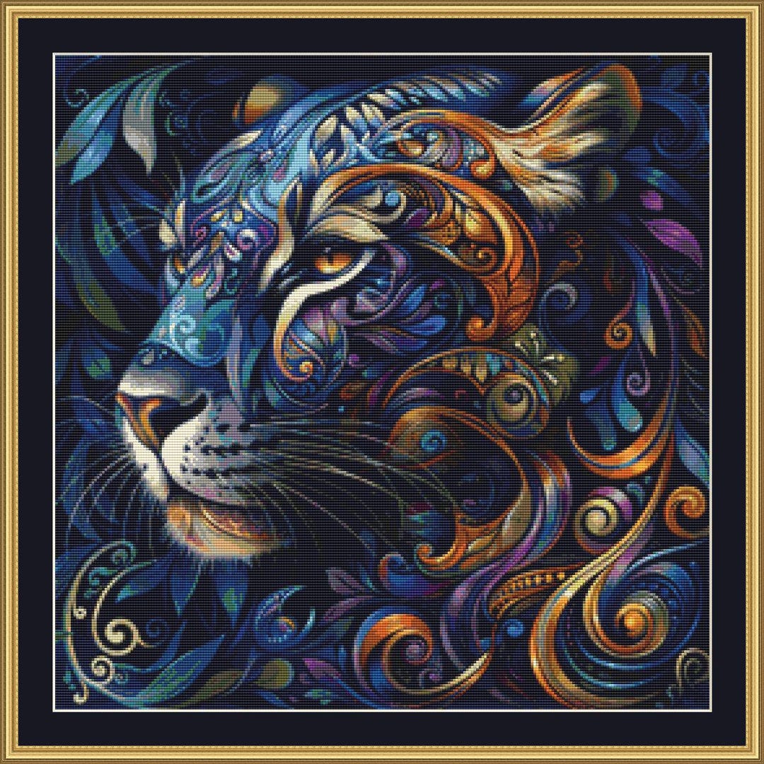 Exotic Panther 1 Cross Stitch Pattern PDF Download | Animal Design ...