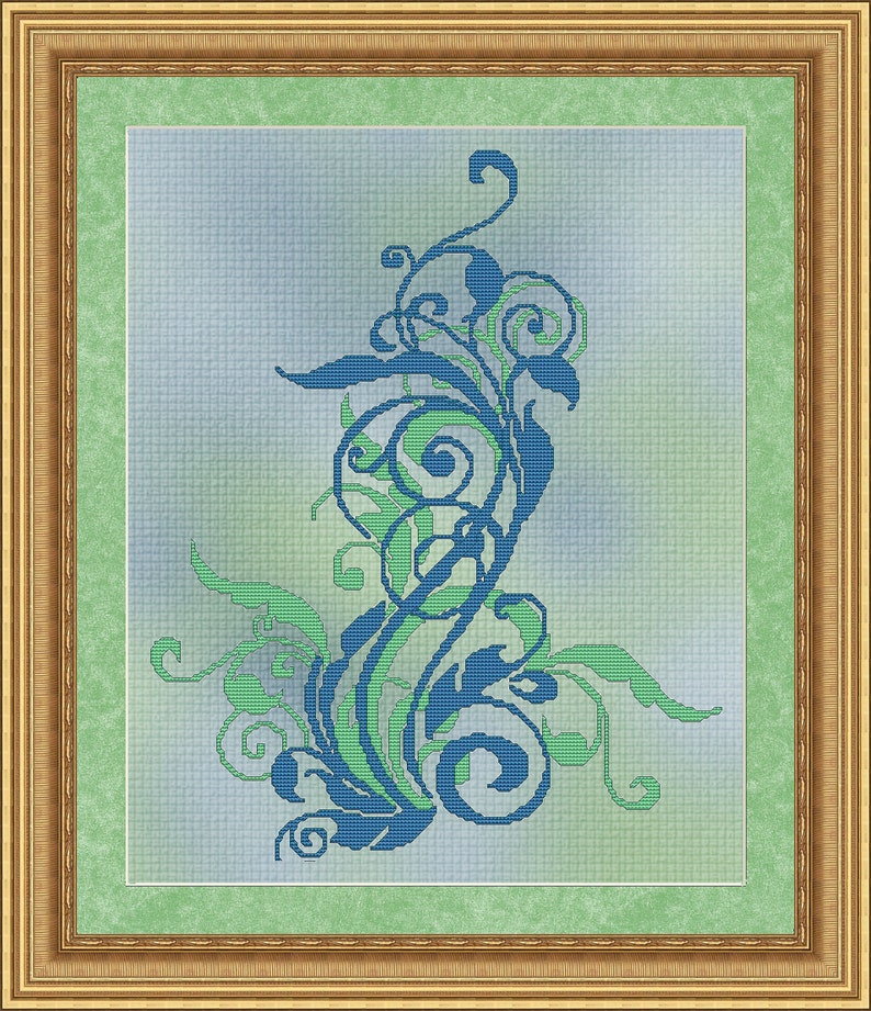 Cross Stitch Pattern Swirls in Three Colorways Instant Download Pdf ...