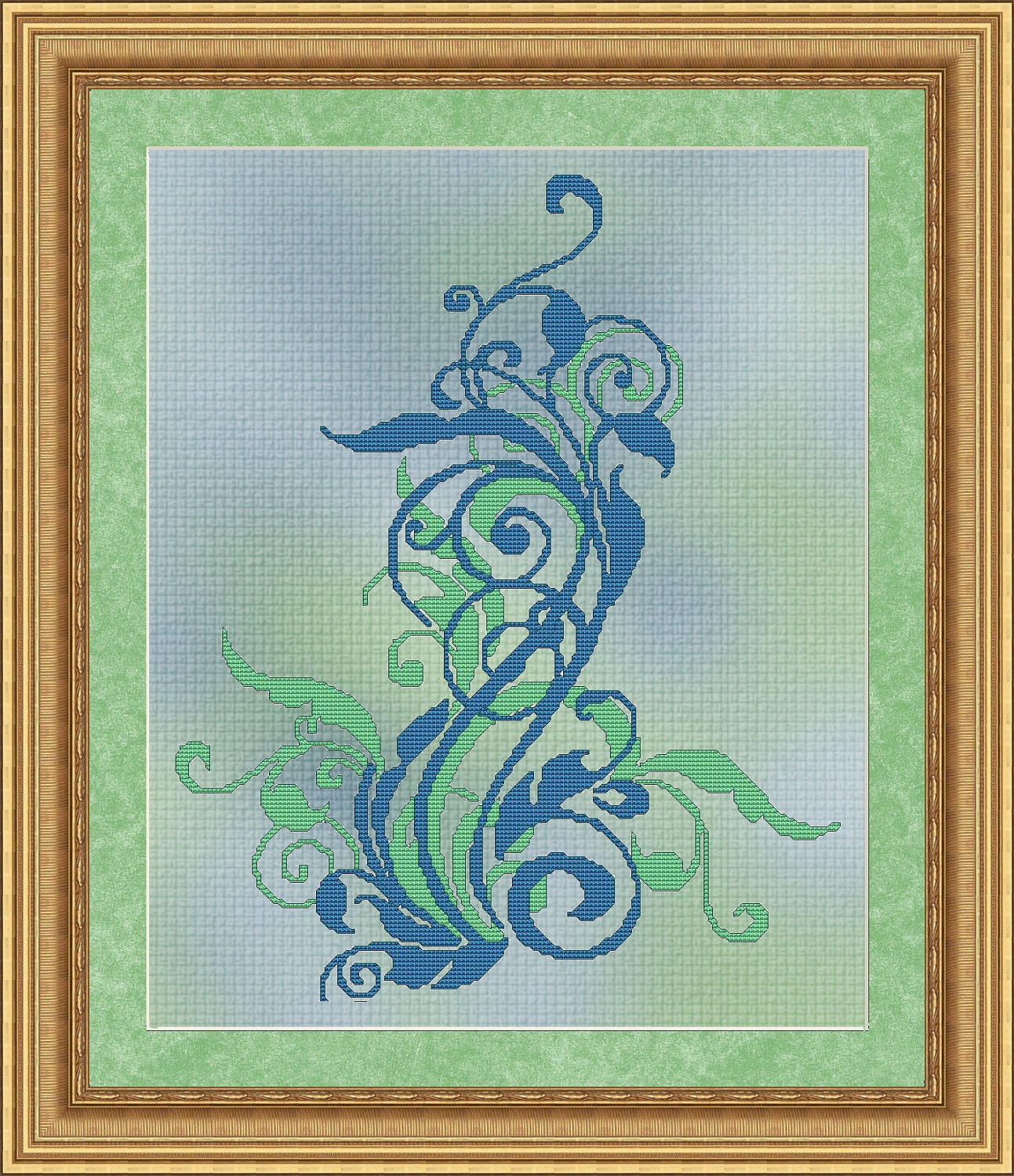 Cross Stitch Pattern Swirls in Three Colorways Instant Download Pdf ...