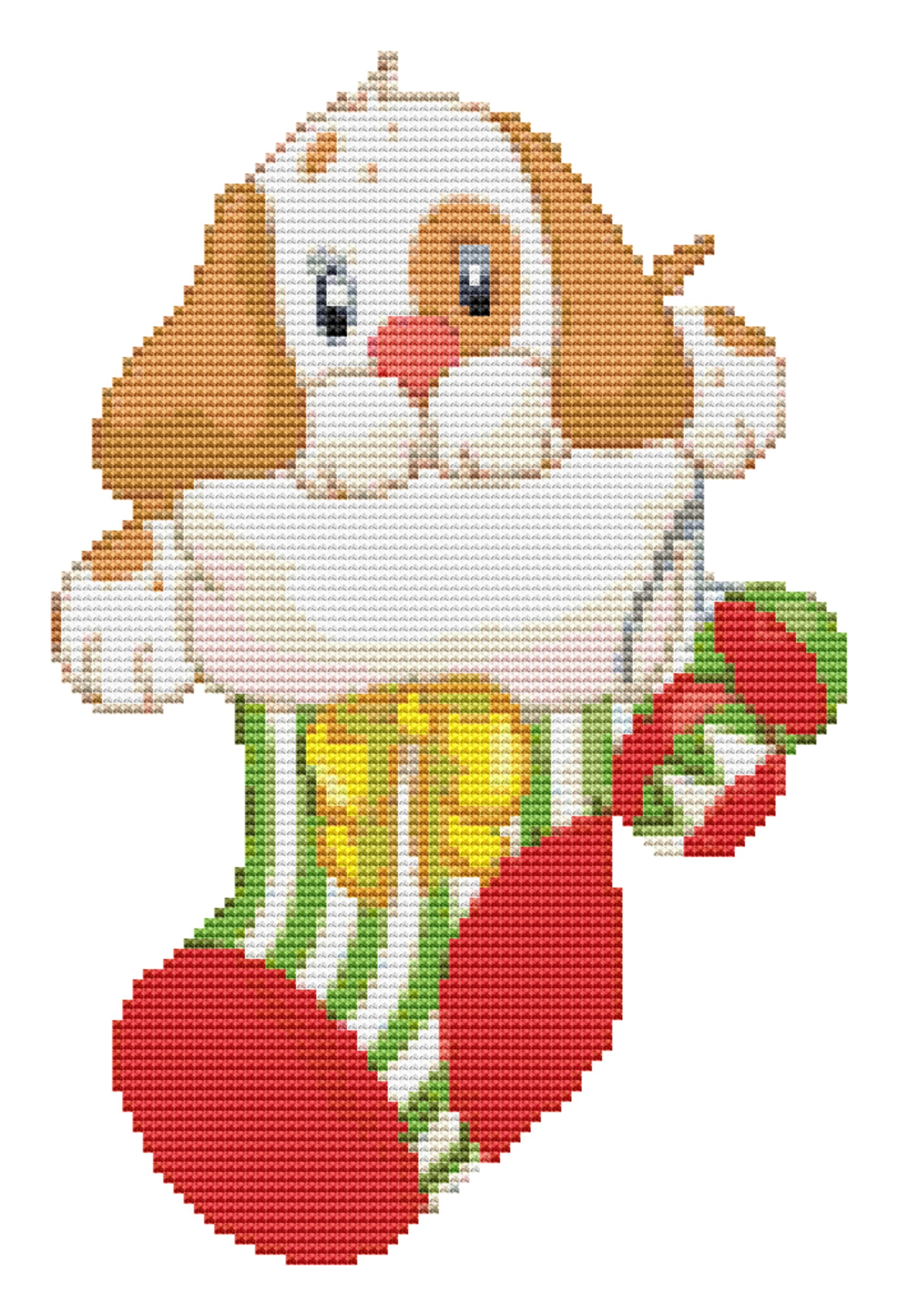 Cross Stitch Pattern Puppy Dog in Stocking Christmas Design - Etsy