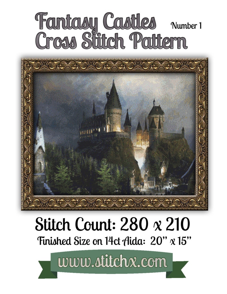 Fantasy Castle Cross Stitch Pattern Instant Download Pdf Stunning ...
