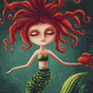 Fantasy Brilliant Beautiful Mermaid Counted Cross Stitch Instant ...