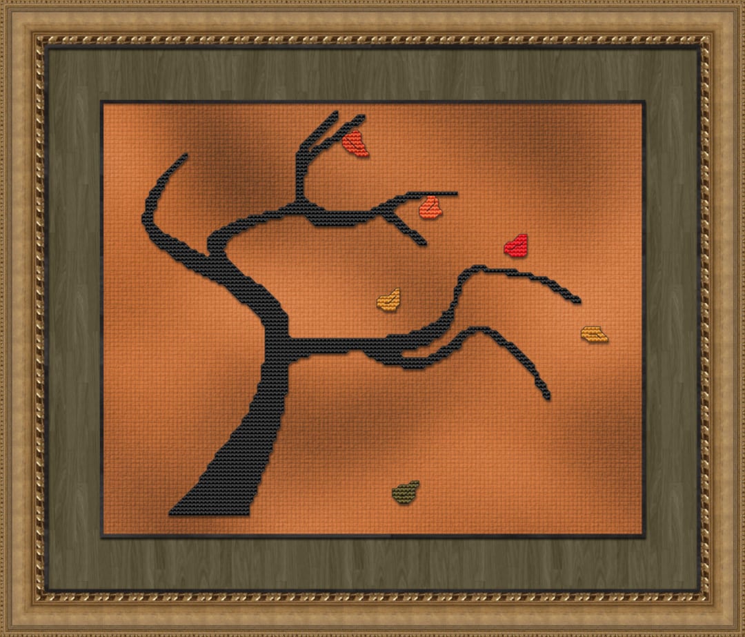 Cross Stitch Pattern Falling Leaves Instant Download Pdf - Etsy