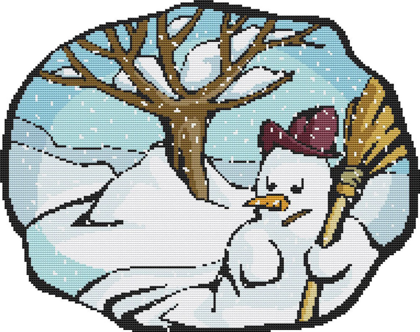 Grumpy Snowman Cross Stitch Pattern Instant Download PDF - Etsy