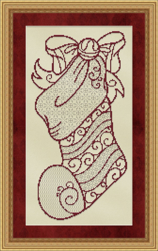 CRAZY PATCH Blackwork / Backstitch Pattern / Chart Counted Cross Stitch Geometric Patchwork ...