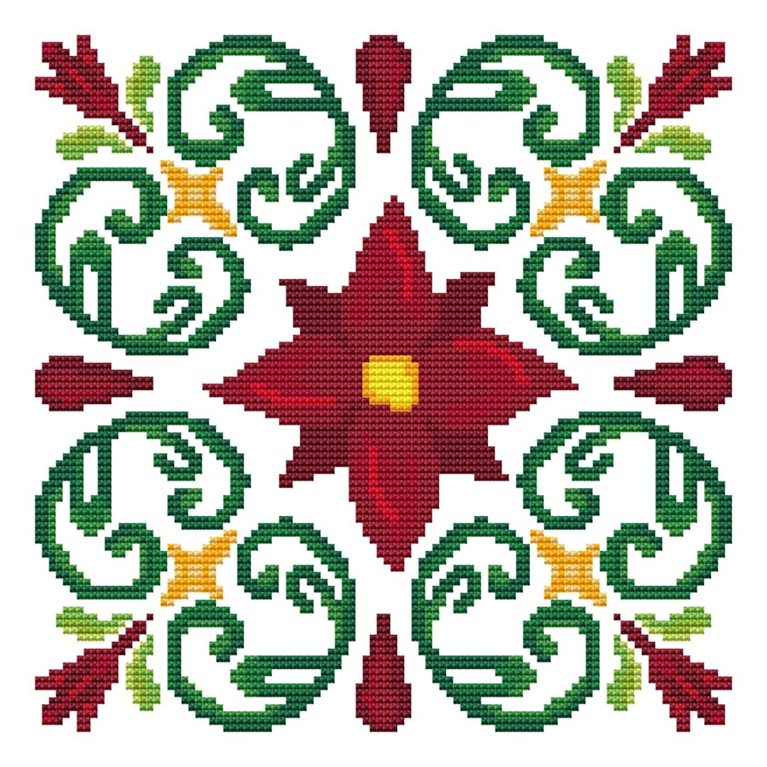 Cross Stitch Pattern - Christmas Square - Instant Download PDF - Etsy