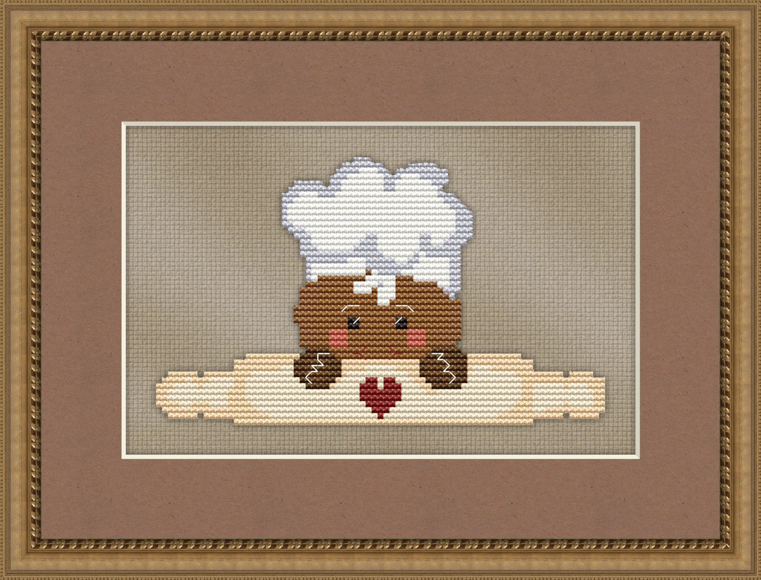 Counted Cross Stitch Pattern Gingerbread Baker & Chef Cute 2 Whimsical ...