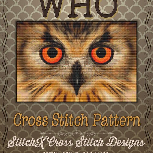 Cross Stitch Pattern Who Hoot Owl Stunning Bird Design Instant - Etsy
