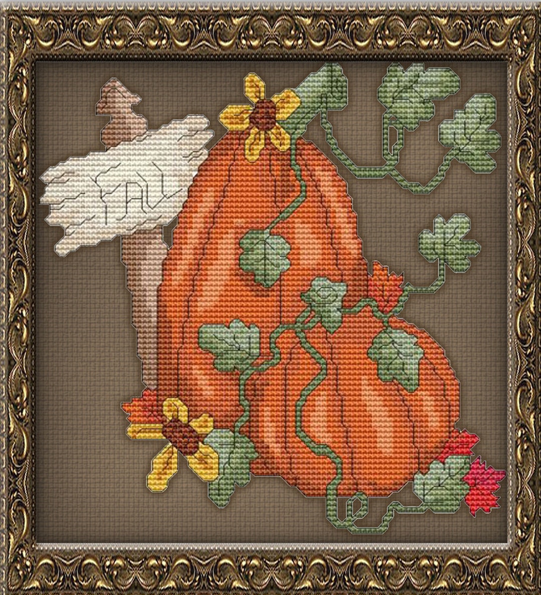 Fall Pumpkin Cross Stitch Pattern Instant Download Pdf Ready in 5 ...
