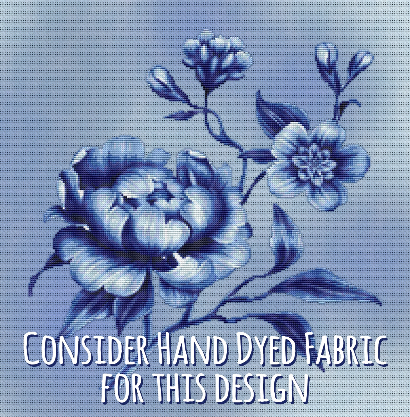 Blue Beauty Floral Cross Stitch Pattern Instant Download Pdf - Etsy