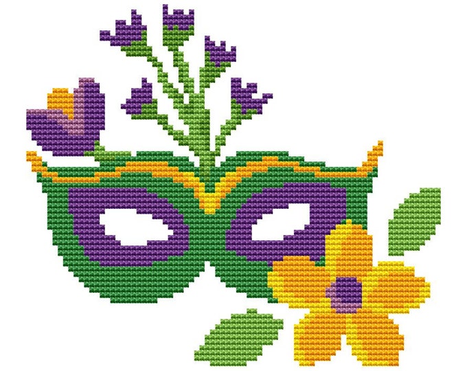 Venetian Mask Cross Stitch Pattern Pdf Format - Etsy